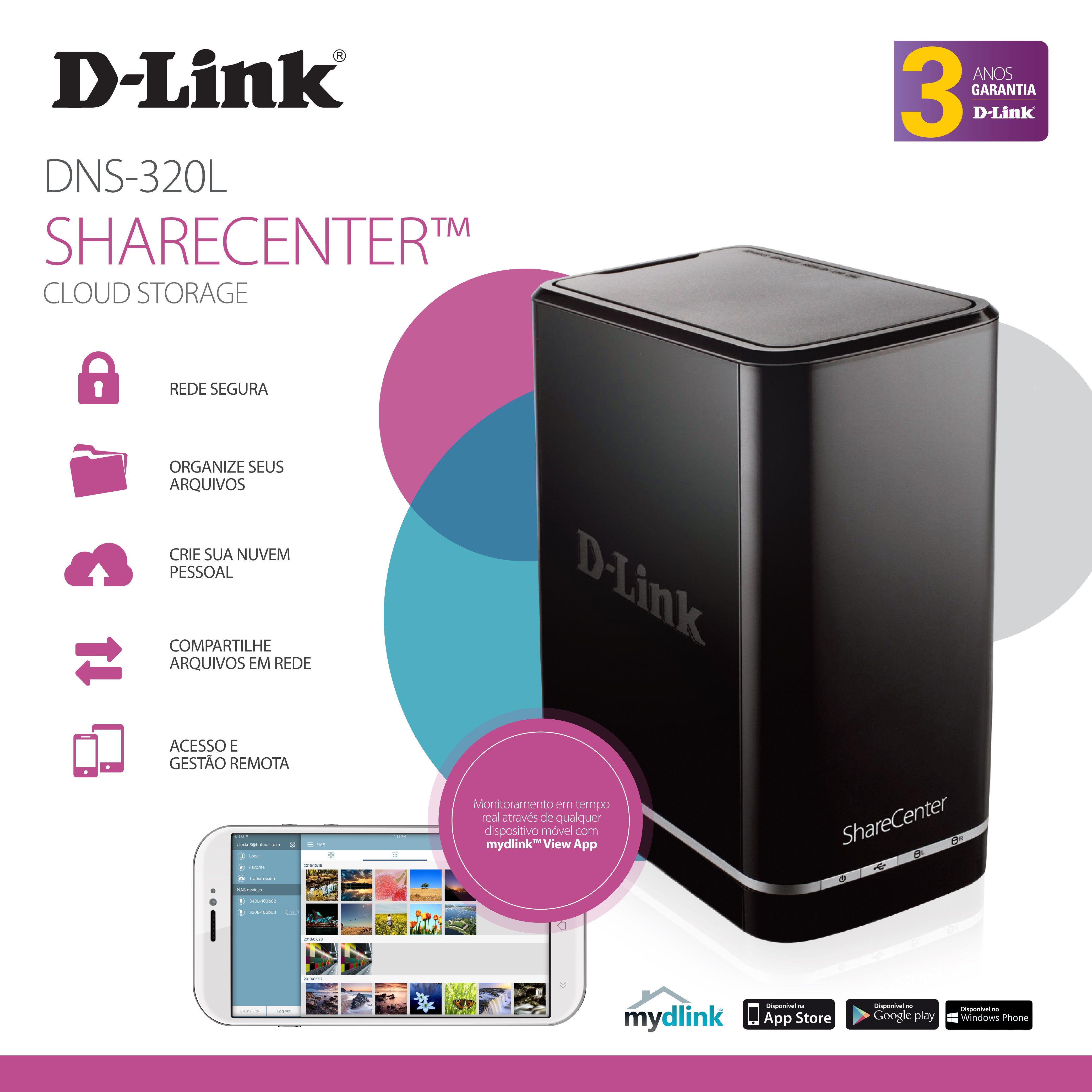 STORAGE D-Link em Rede SATA RAID - DNS-320L/ZTR - Premium Informática