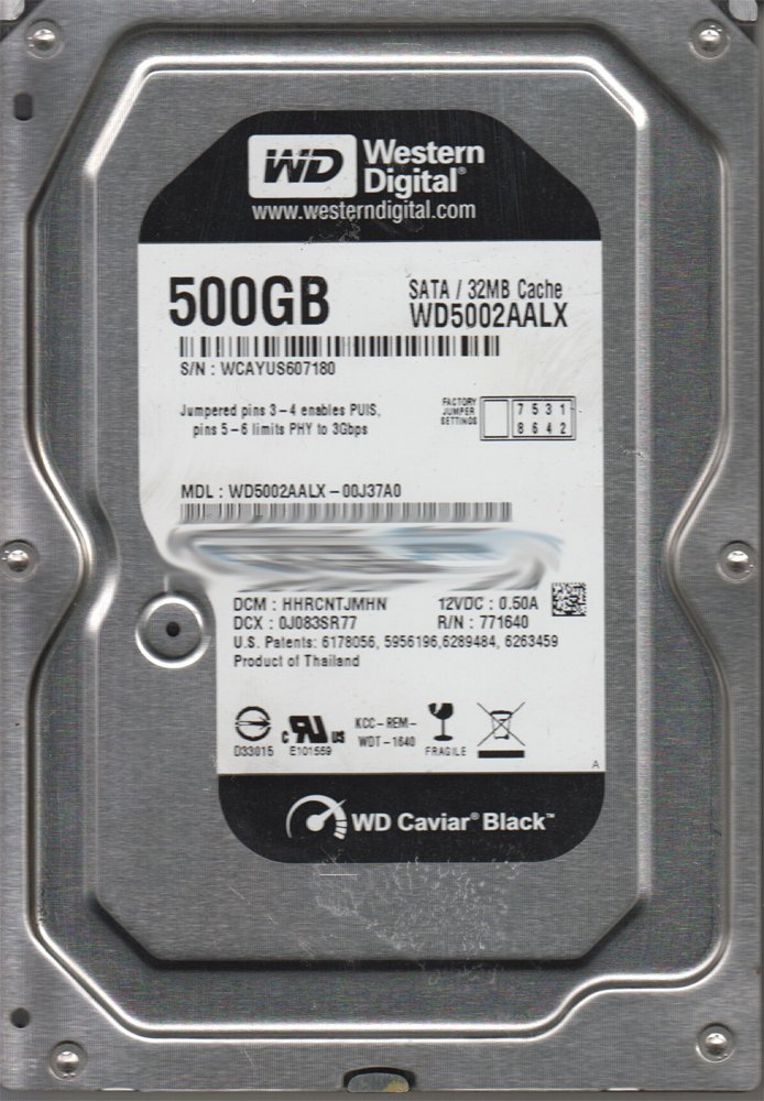 HD Interno 500GB 7200RPM Caviar Black WD5002AALX-00J37A0 - Western Digital - Premium Computadores