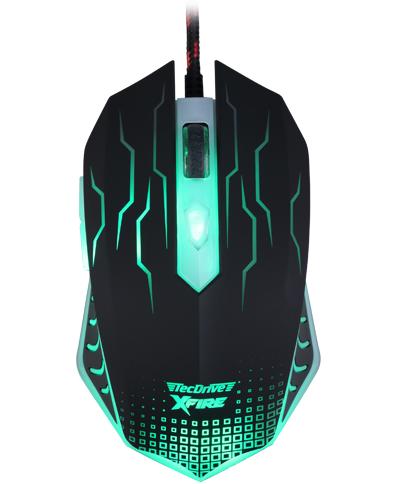 MOUSE GAMER WU XI 3200 DPI VERDE - XFIRE - Premium Computadores
