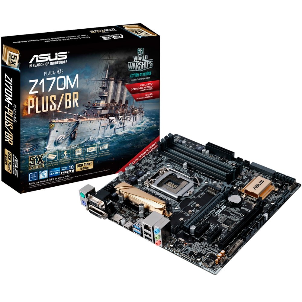 MOTHER BOARD Z170M-PLUS/BR INTEL LGA 1151 DDR4 BOX - ASUS - Premium ...