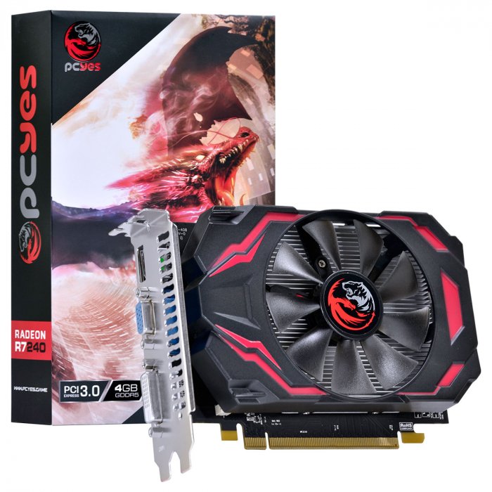 Placa de Vídeo PCYes AMD Radeon R7 240, 4GB, GDDR5 - PJ240R71284GD5 ...