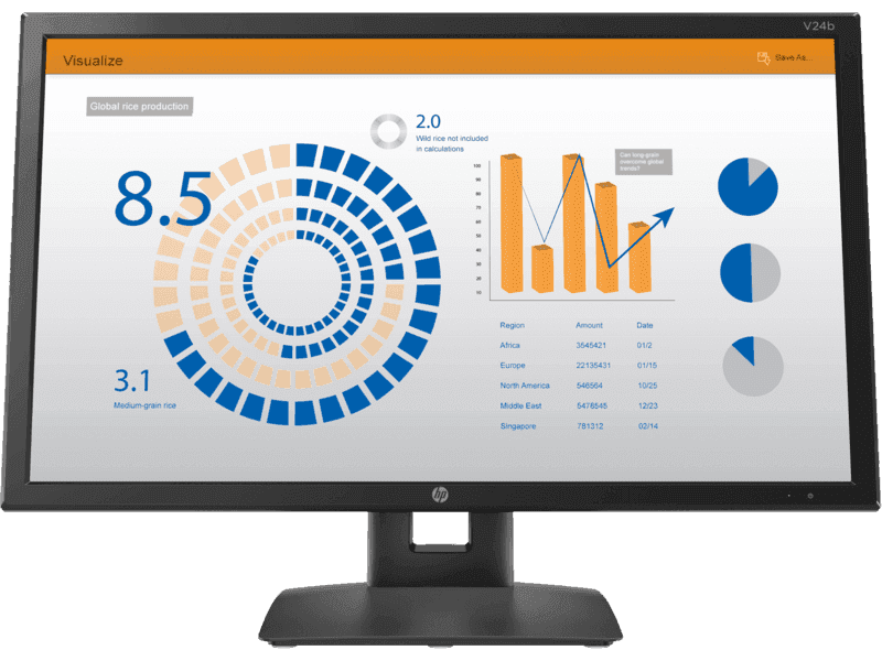 Monitor HP V24B 23,6", Full HD, HDMI, DisplayPort, c/ Ajuste de Altura ...