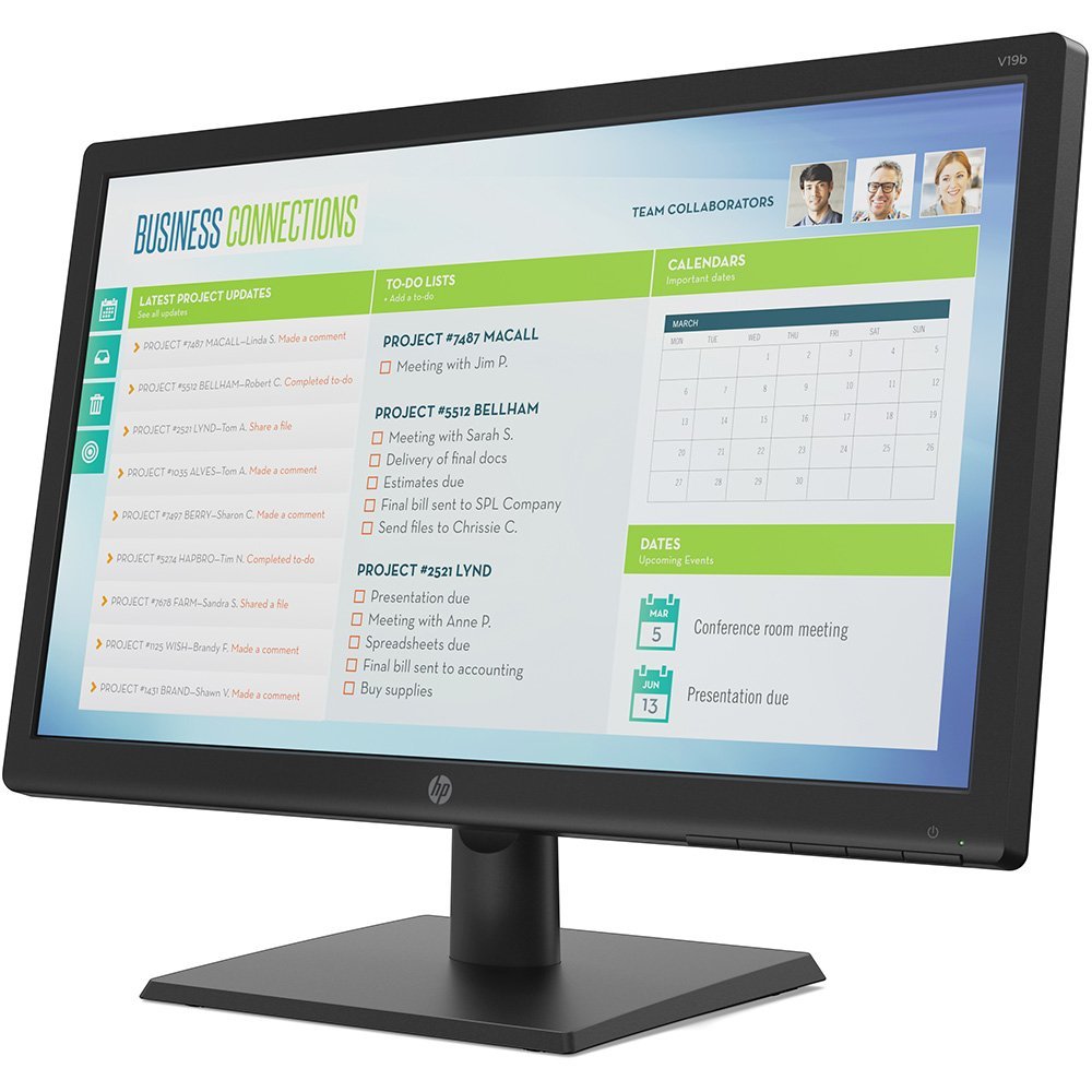 Monitor HP V19B 18,5'' Vesa Widescreen VGA LED 1366 x 768 2XM32AA#AC4 ...