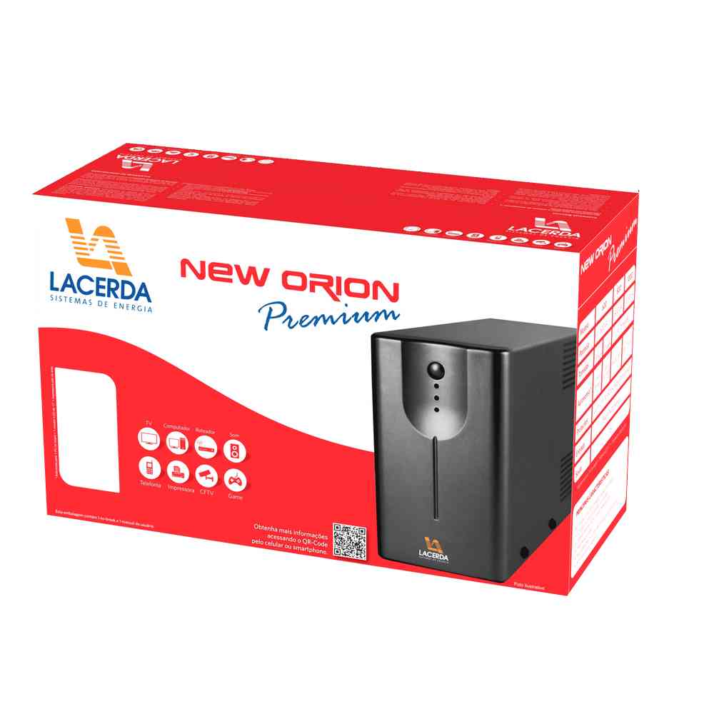 No-Break Lacerda 600 VA Entrada Bivolt e Saída 115V 1 Bateria 3 Tomadas ...
